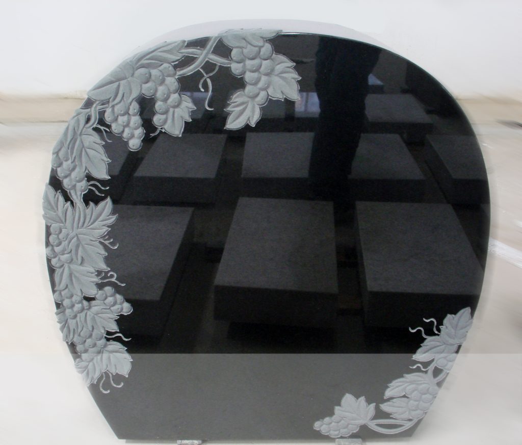 Black Granite Engraved Tombstone